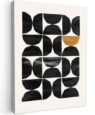 MuchoWow © Wandbilder 50x70 cm Wohnzimmer Wanddeko Schlafzimmer Zimmerdeko Wandgemälde Zimmer Deko auf Wand Dekoration Wall Art Abstrakte Kunst - Schwarz - Mod