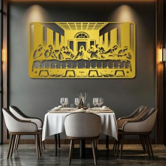 Generic Moderne minimalistische Metall-Wandkunst: Das letzte Abendmahl Jesu, Kunstwerk von Leonardo da Vinci, Wanddekoration Das letzte Abendmahl, religi&ouml;se, 