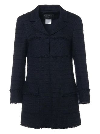 Chanel manteau en tweed - Bleu