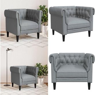 vidaXL Chesterfield-Sessel Hellgrau Stoff - Chesterfield Sessel - Sofa - Lounge Chair - Lesesessel - Grau - Home & Living