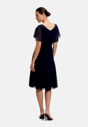 Vera Mont Cocktailkleid VERA MONT Damen kurzarm, Damen, Gr. 36, Normalgr&ouml;&szlig;en, blau (night sky), Chiffon, Obermaterial: 100% Polyester. Futter: 100% Polyester, a