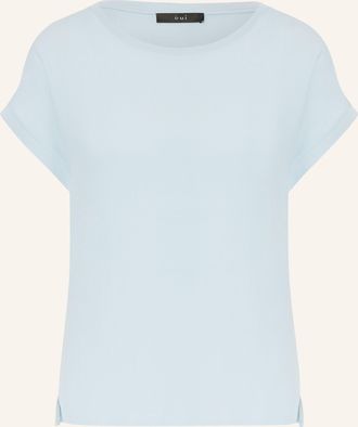 Oui Blusenshirt Im Materialmix blau