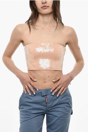 Dsquared2 Strapless Sequined Cropped Top size Xs