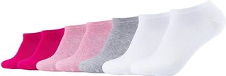 Camano Unisex Sneakersocken Unisex f&uuml;r Damen und Herren Atmungsaktiv bequem elastisch hoher Baumwollanteil weicher Bund 7er Pack 35/38 pink mel