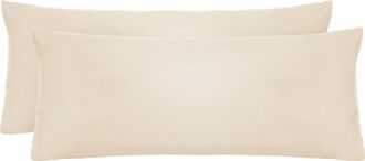 Biberna 0077144 Kopfkissenbezug Feinjersey, gekämmte Baumwolle, superweich 2x 40x60 cm, kitt