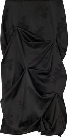 Ganni minijupe drapée à fleurs - Noir