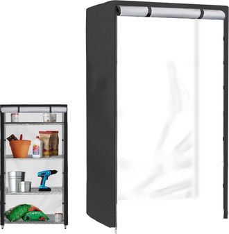 Generico Aufbewahrungsregal-Schutz: Wasserdichtes Oxford-Gewebe, transparente Sichttafel, Front-Design mit Rei&szlig;verschluss, staubdichte Abdeckschicht | f&uuml;r K&uuml;ch