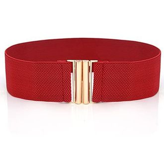 Generic Ceinture Femme Elastique - Ceinture &Eacute;l&eacute;gante pour Femme avec Boucle M&eacute;tallique et Taille &Eacute;lastique - Accessoire Mode Corset Large et Confortable