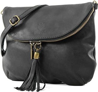 modamoda.de T07/T139 Sac &agrave; bandouli&egrave;re en cuir pour femme, petit, 2 mod&egrave;les, fabriqu&eacute; &agrave; la main en Italie, s