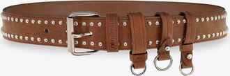 Miu Miu Aviator nappa belt with keychain charm - MIU MIU - gender_Woman