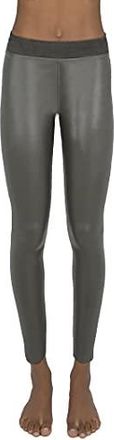 JOPHY & CO. Legging chaud femme bi-&eacute;lastique en simili cuir Skinny molletonn&eacute; (cod. 9828), Militaire, S