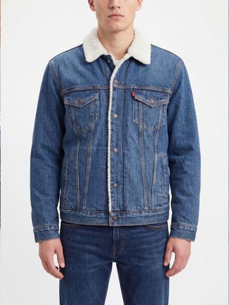 Levi's Surchemise en jean avec col en fourrure et poches plaqu&eacute;es
