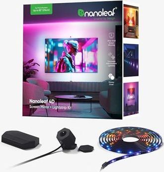 Nanoleaf 4D Screen Mirror + Lightstrip Kit für Fernseher/TV/Bildschirme bis zu 85 Zoll (215 cm) - Smart RGBW LED Strip + Kamera, Thread & WLAN, Funktioniert mi
