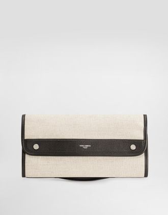 Dolce & Gabbana Atene Salt&pepper And Calfskin Necessaire - Mann Brieftaschen Und Clutches Multicolor Onesize