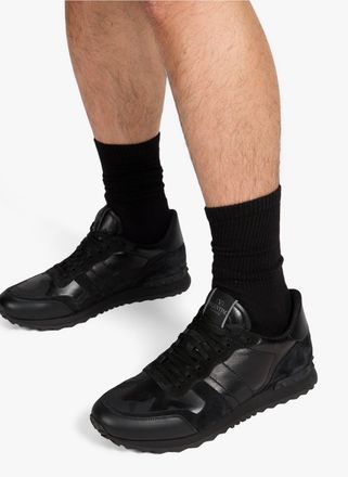 Valentino Baskets crant&eacute;es en cuir