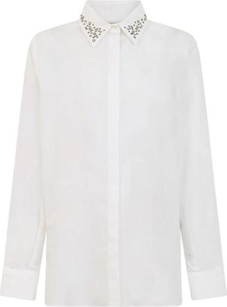 Iceberg Popeline-Hemd mit Strass-Kragen - - Blouses & Shirts - Damen - Wei&szlig; - 2XS