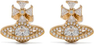 Vivienne Westwood Ohrringe - Mila Earrings Gold White - Gr. unisize - in Weiß - für Damen