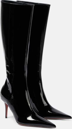 Amina Muaddi Stiefel Barbara 90 aus Lackleder