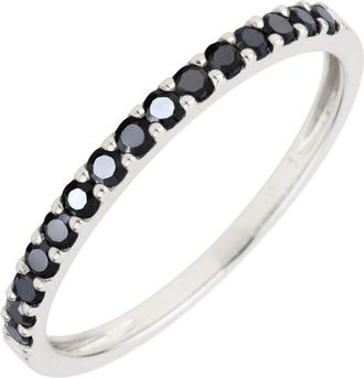 Edenly Ring Paradiesvogel - Einerreihe - Weißgold und schwarze Diamanten