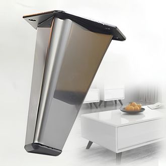 Generic 12/13,5 cm Edelstahl-St&uuml;tzbeine F&uuml;r Sofa, Metall-Schrankbeine Couchtisch, Schrank, Schreibtisch, Inklusive Befestigungsschrauben M&ouml;bel Stellf&uuml;&szlig;e(Gray,