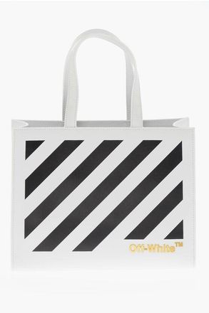 Off-white Leather Printed Tote Bag size Unica