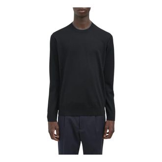 Paolo Pecora Pull en laine &agrave; col rond - Homme - Pulls - Noir - Taille: L