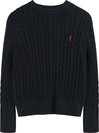 Polo Club Pullover marineblau mit Rundhalskragen aus Wollgemisch mit gesticktem Rigby Go-Logo