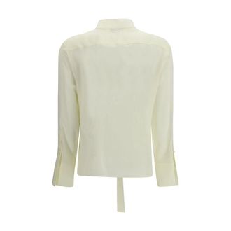 Alexander McQueen Womens Bicolor Silk Blouse