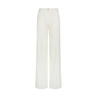 Forte_Forte Twill-Viskose- und Baumwollhose - - Trousers - Damen - Wei&szlig; - S