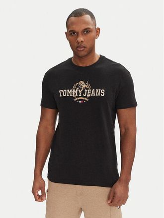 Tommy Jeans T-Shirt Varsity DM0DM20818 Schwarz Regular Fit