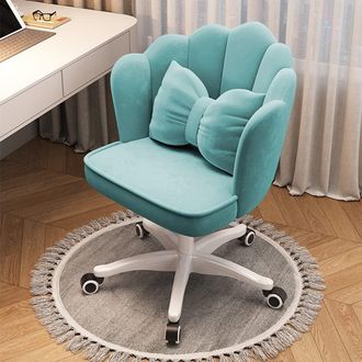 Generic Moderner Samt-Akzentstuhl mit Verstellbarer H&ouml;he und 360&deg;-Drehfunktion - ergonomischer Schminkstuhl f&uuml;r B&uuml;ro, Wohnzimmer und Schlafzimmer. Stilvoll ge