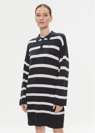Tommy Hilfiger Strickkleid WW0WW39931 Dunkelblau Relaxed Fit