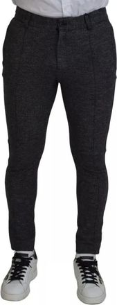 Dolce & Gabbana Homme, Pantalons, Noir, Taille: M Chevron Viscose Skinny Pants