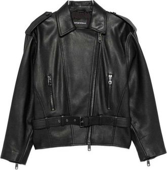 Emporio Armani Lederjacke - Schwarz