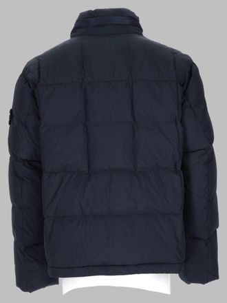Stone Island Puffer Technical Cotton Down Jacket - Blue
