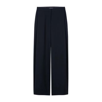 Luisa Cerano Pantalon large &agrave; plis - Femme - Pantalons - Bleu - Taille: 46 FR