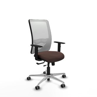 Piqueras y Crespo Hochwertiger Schreibtischstuhl Zulema mit 1D-Armen, h&ouml;henverstellbare Lendenwirbelst&uuml;tze, ausgestattet mit Syncro/Traslack und Schneideschaum, Wei&szlig;/Du