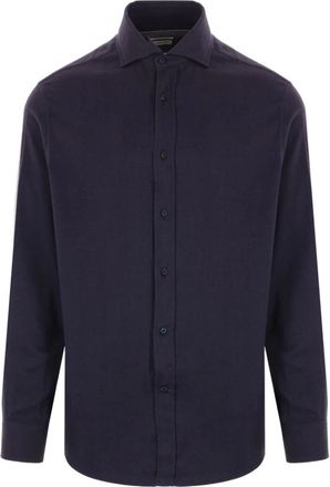 Brunello Cucinelli Hemd aus Baumwolle und Lyocell - - Shirts - Herren - Blau - S