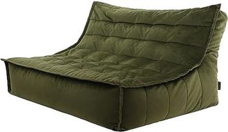 Icon Brand Kota XXL Sitzsack Sofa f&uuml;r Erwachsene, Olivgr&uuml;n, Flauschiger Samtstoff, 2-3 Sitzer, Bequemer Bean Bag Sofa mit F&uuml;llung, Relaxsessel, Lounge, Wohnzimme