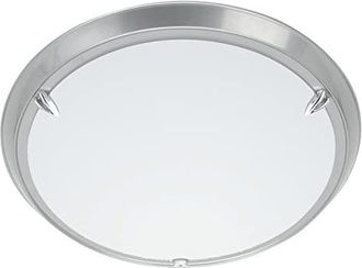 Brilliant Basic Deckenlampe - funktionale Wand- und Deckenleuchte mit 30cm Durchmesser für Esszimmer, Wohnzimmer oder Küche aus Metall/Glas, in titan/weiß - 9cm