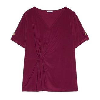Fiorella Rubino T-Shirt aus Jersey mit Drapierung - - Blouses & Shirts - Damen - Rot - L