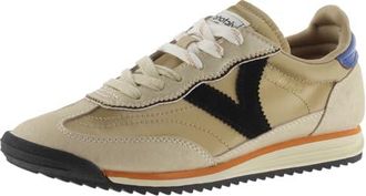 Victoria Basket Basse Saturno Nylon Métallisé & Pièces Colorées & en Croûte De Cuir & Semelle Crantée 1158102 pour Femme ORO 38