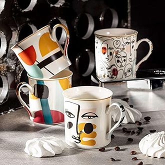Dekoria Easy life - easy life mug set 4 pezzi capacita ml. 300 in porcellana fine china in gift box linea modernism r0179 modn
