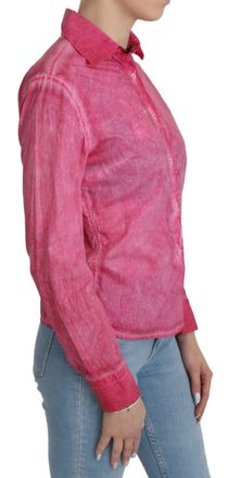 Ermanno Scervino Womens Collared Cotton Blouse Pink
