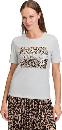 Betty Barclay Damen Basic Shirt mit Placement 38, Patch White/Black