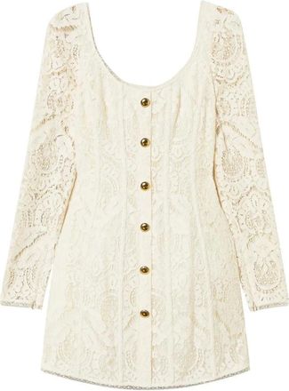 Twinset Femme, Robes, Beige, Taille: 36 FR Front Button Fastening Boned Bodice Dress