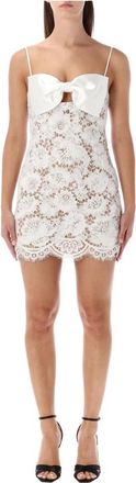 Self Portrait Femme, Robes, Blanc, Taille: 34 FR Lace Bow Mini Dress