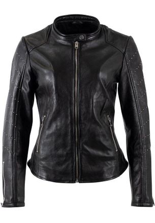 Mauritius Lederjacke MWClee Bikerjacke mit Nietenbesatz, Slim Fit