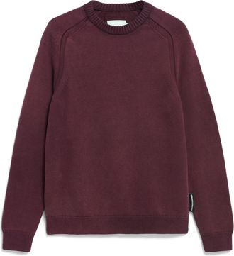 Armedangels Herren Pullover aus Bio-Baumwolle VAANJO GMT DYE Regular Fit Dark Cranberry