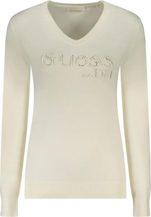 Guess Femme, Pulls, Blanc, Taille: 44 FR Maille ras du cou